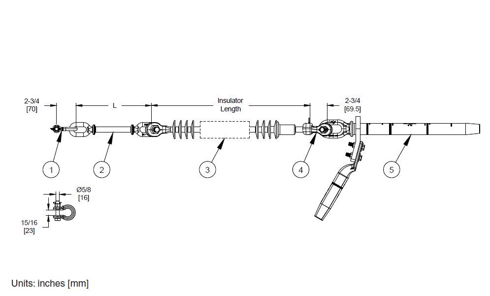 Dead-end Assembly - Single Conductor, 30K