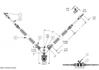 V-String Assembly - Tangent Suspension, Single Conductor, 25K - PLP